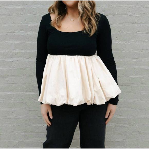 Sofie The Label | Tops | New Sofie The Label Agnes Bubble Top In Black ...